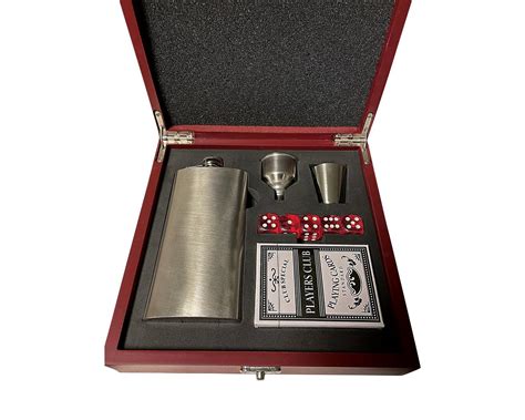 Rosewood Flask And Card Set