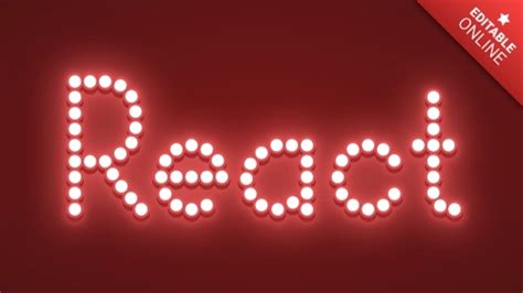 React Red Led Text Effect Generator