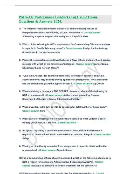 Pmk Ee Professional Conduct E4 Latest Exam Questions And Answers 2024