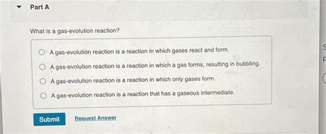 Solved Part A What Is A Gas Evolution Reaction A
