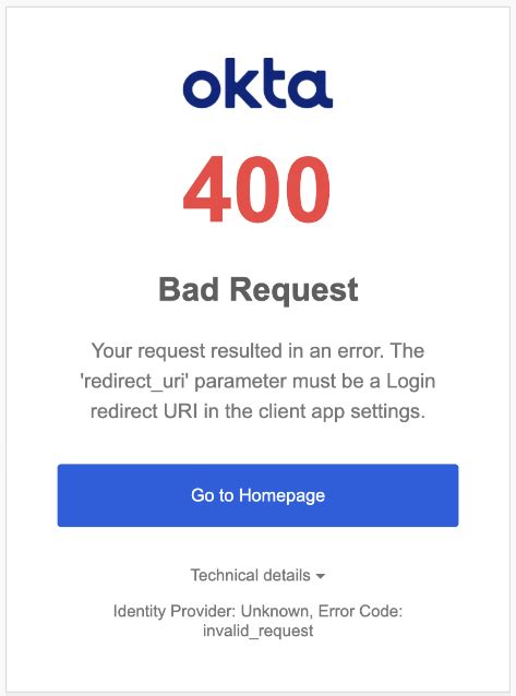 Error 400 Bad Request The Redirecturi Parameter Must Be A Login Redirect Uri In The Client
