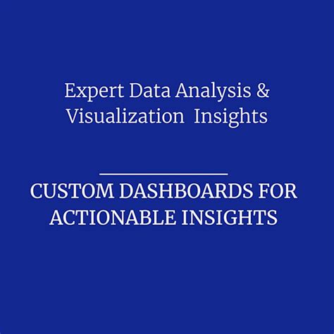 do data analysis and visualization i custom dashboards for actionable