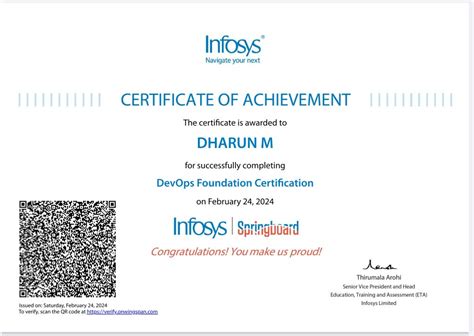 Dharun M On Linkedin Devops Infosisspringboard Continuouslearning