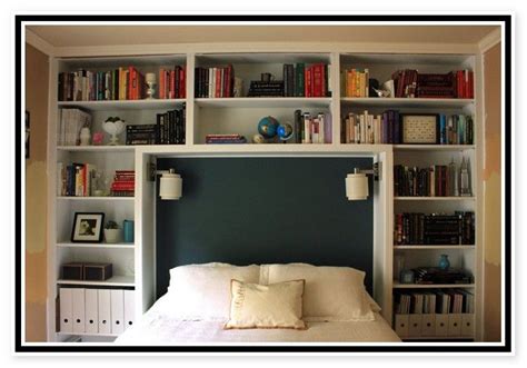 White Wood Bookcase Headboards