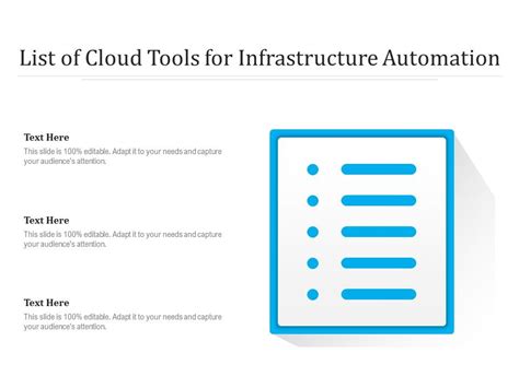 List Of Cloud Tools For Infrastructure Automation Presentation Graphics Presentation