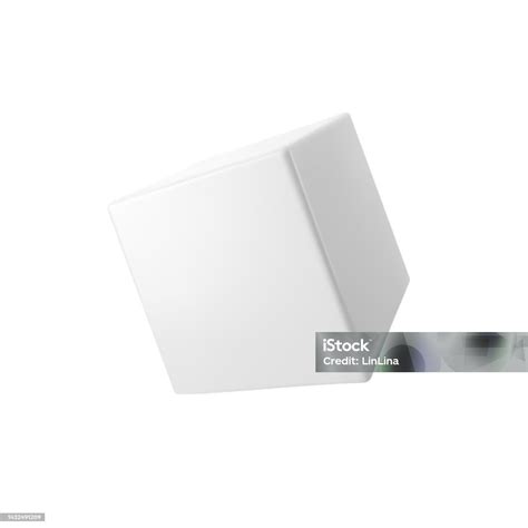 Vector 3d White Cube Realistic 3d Object Stock Illustration Download Image Now White Cube