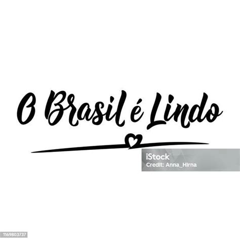 브라질은 포르투갈어로 아름답습니다 손으로 그린 글자 잉크 그림 O 브라질 E 린도 0명에 대한 스톡 벡터 아트 및 기타 이미지
