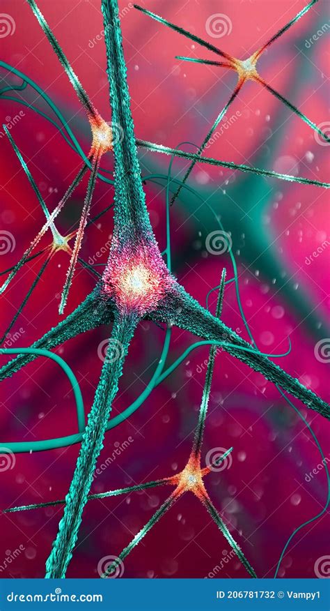 Microscopic View Of The Synapses Brain Connections Neurons And