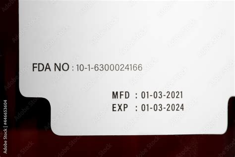 Instruction Of Fda Number Manufacturing Date And Expiry Date Label Of