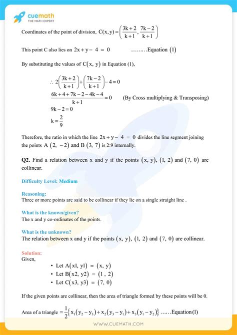 NCERT Solutions Class 10 Maths Chapter 7 Coordinate Geometry
