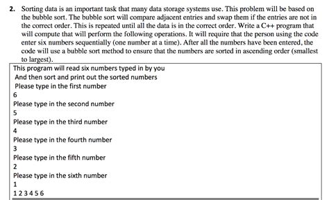 Solved Sorting Data Is An Important Task That Many Data Chegg Com
