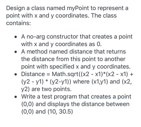 Solved Design A Class Named Mypoint To Represent A Point