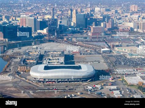 Aerial View Of Newark New Jersey Featuring The Iconic Sports