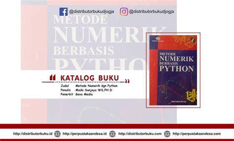 Metode Numerik Dengan Python Distributor Buku