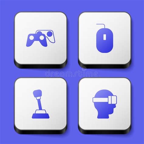 Set Game Controller Or Joystick Computer Mouse Gear Shifter And