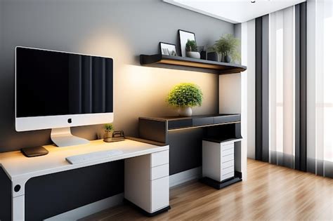 Premium Ai Image Blank Screen Modern Desktop Computer Keyboard Mouse