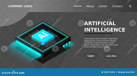 Artificial Intelligence Ai Web Banner Isometric Cloud Computing