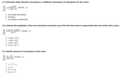 Solved 17 Determine Either Absolute Convergence