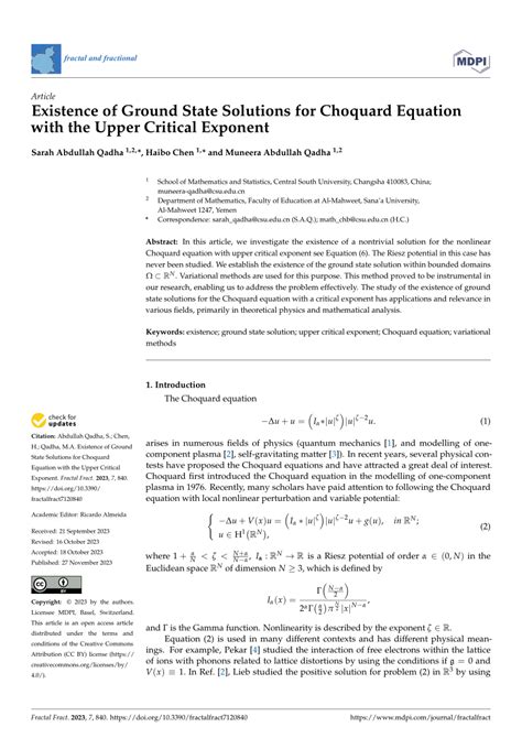 Pdf Existence Of Ground State Solutions For Choquard Equation With The Upper Critical Exponent