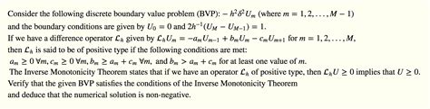т M Consider The Following Discrete Boundary Value