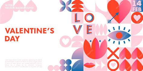 해피 발렌타인 데이 인사말 배너 서식 파일 프리미엄 벡터