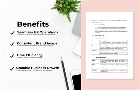 Diversity And Inclusion Metrics And Key Performance Indicator Dashboard Report Hr Template In