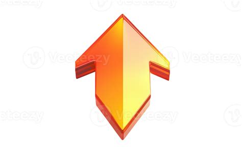 A Stylized Orange Upward Arrow Symbolizing Direction Progress Or Movement 54039478 Png