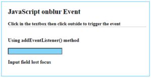 Javascript Onblur Examples On How Onblur Event Works In Javascript