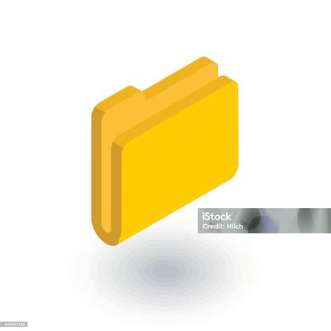 노란색 파일 폴더 등각 투영 평면 아이콘입니다 3 차원 벡터 파일에 대한 스톡 벡터 아트 및 기타 이미지 파일 3차원 형태 등측투영법 Istock