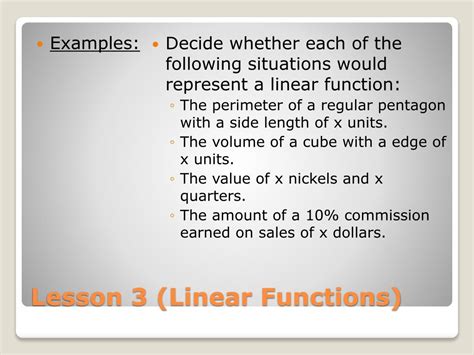 PPT Lesson Linear Functions PowerPoint Presentation Free Download ID