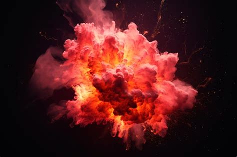 Premium Ai Image A Red Explosion With A Black Background