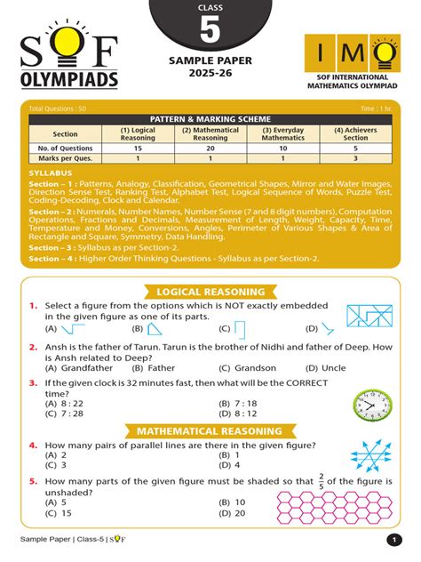 Imo Sample Paper Pdf Numbers Mathematics
