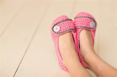 Crochet Girls Ballet Flat House Slippers Sizes 10 2 Custom Made To Order Any Color