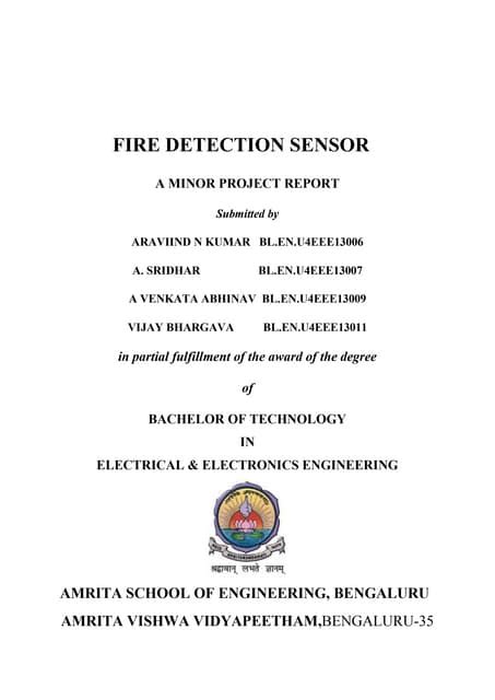 Fire Detection Sensor Pdf