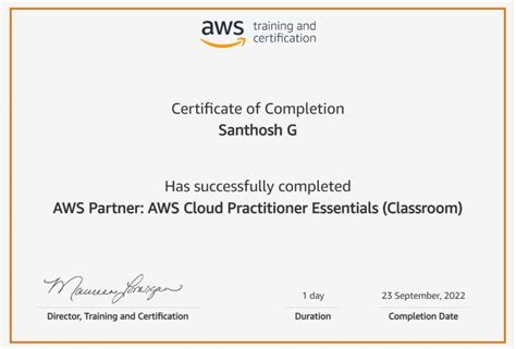 Aws Cloud Practitioner Essentials Certification Santhosh G