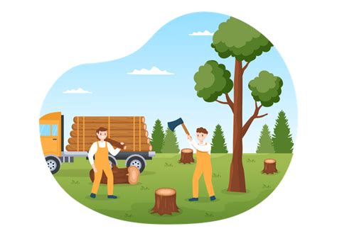 Man Cutting Tree Log Illustrations Free In SVG PNG EPS IconScout