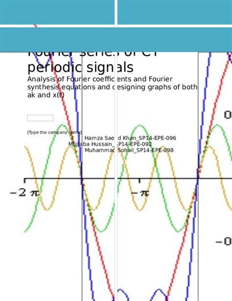 Doc Fourier Series Of Ct Periodic Signals