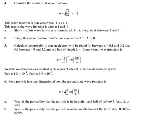 solved 4 consider the normalized wave function 15 1 x 16