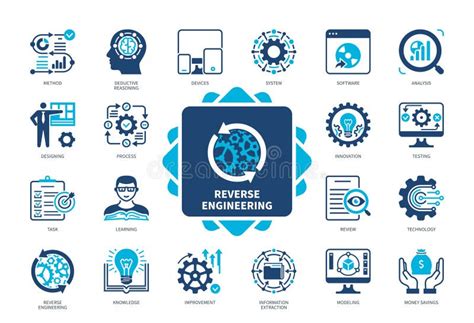 Reverse Engineering Solid Icon Set Stock Illustrations 1 Reverse