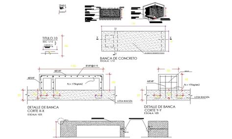 Plan And Section Detail Of Construction Unit 2d View Layout File In Dwg Format