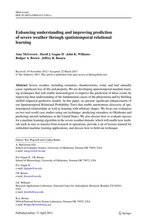 Pdf Enhancing Understanding And Improving Prediction Of Severe