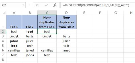 Compare Two Unordered Lists In Excel And Return Differences Super User