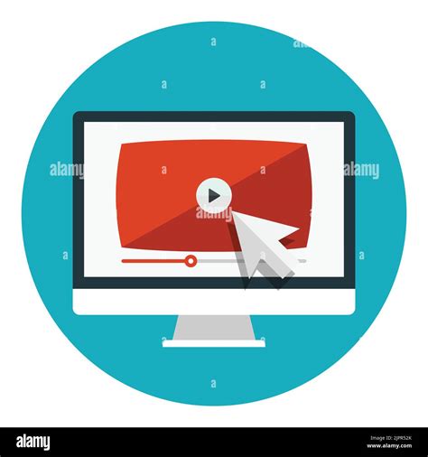 desktop display with video player on screen live streaming concept