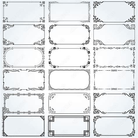 Decorative Rectangle Frames And Borders Set Vector Stock Vector Adobe Stock
