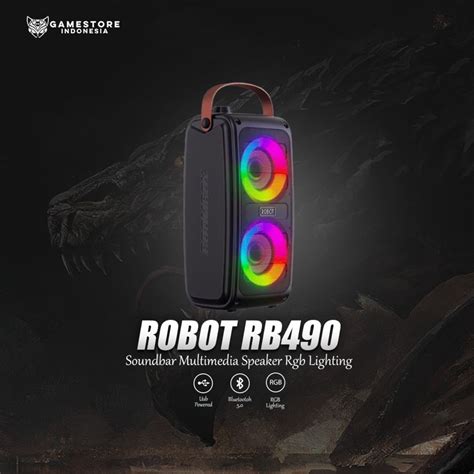 Jual Speaker Karaoke Bluetooth 5 0 Robot Rb490 Rgb With Microphone 20watt Original Shopee
