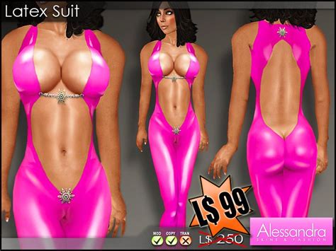 Second Life Marketplace Alessandra Latex Suit Hot Pink