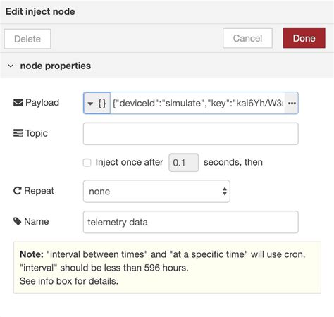 using node red library to wire data from iot to the cloud