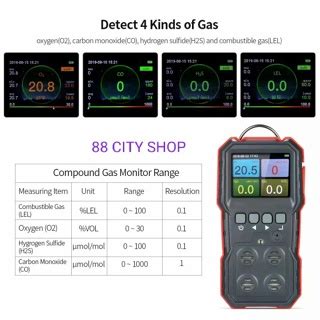 Jual Multi Gas Detector 4 In 1 H2S Co O2 Ex Lel Gas Sensor Meter Detektor Shopee Indonesia