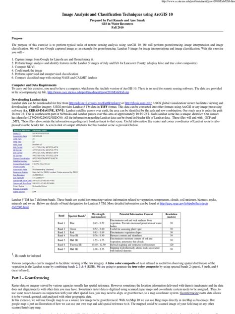 Image Analysis And Classification Techniques Using Arcgis 10 Pdf