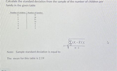 Solved Calculate The Standard Deviation From The Sample Of Chegg Com